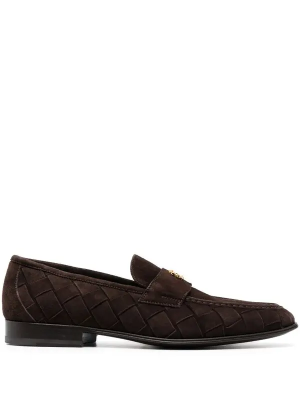 Roberto Cavalli Logo-plaque Loafers - Brown