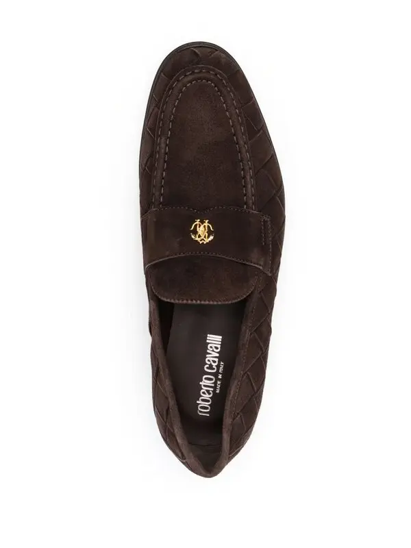 Roberto Cavalli Logo-plaque Loafers - Brown