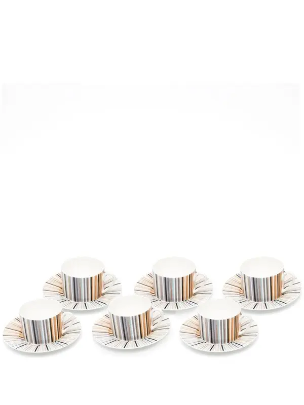 Missoni Set Of Six Striped Tea Set - White