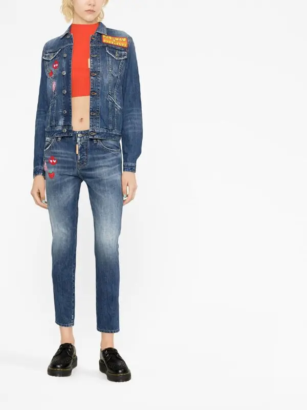 Dsquared2 Pac-man" Appliqué Denim Jacket