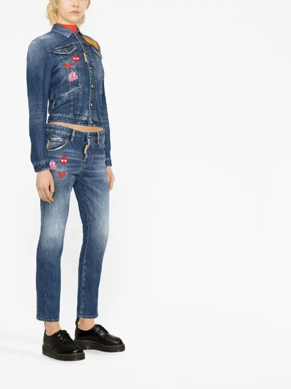 Dsquared2 Pac-man" Appliqué Denim Jacket