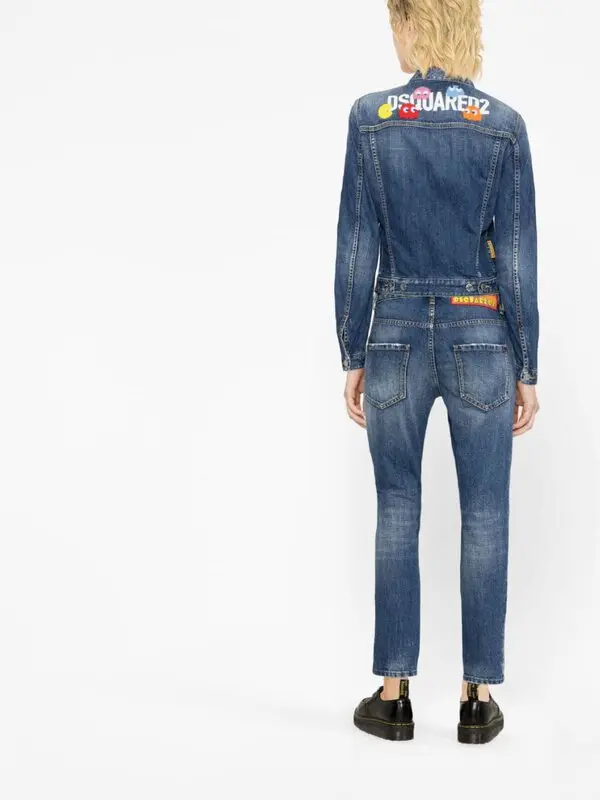 Dsquared2 Pac-man" Appliqué Denim Jacket