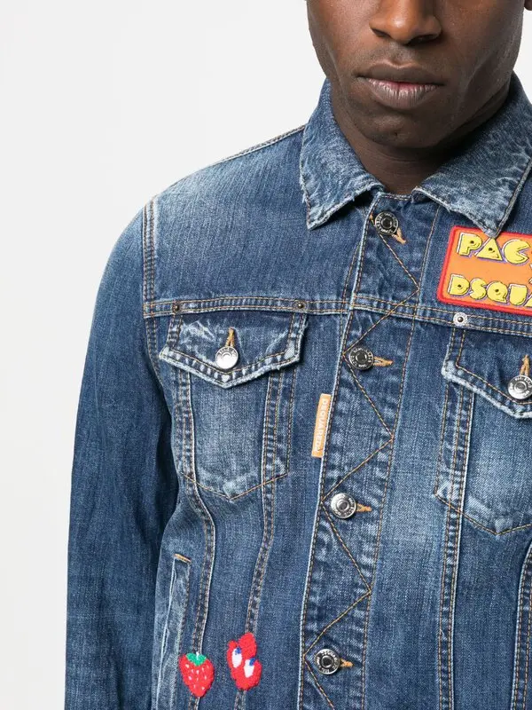 Dsquared2 Logo-patch Long-sleeve Denim Jacket