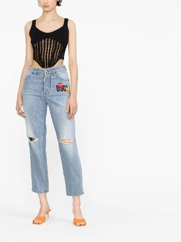 Dsquared2 Distressed Cropped Jeans
