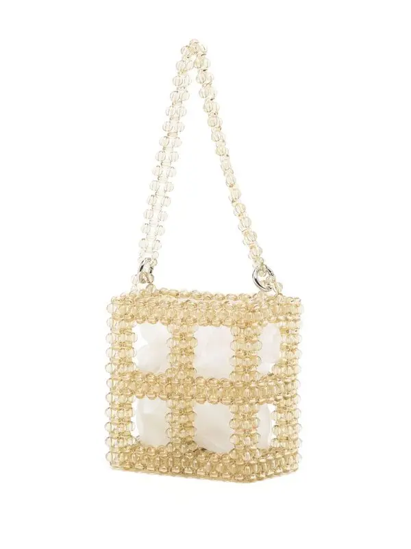 0711 TBILISI Tekla Beaded Bucket Bag - Yellow