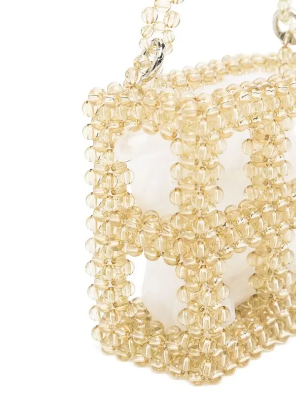 0711 TBILISI Tekla Beaded Bucket Bag - Yellow