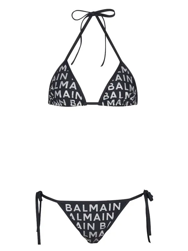 Balmain Logo-print Bikini Set - Black