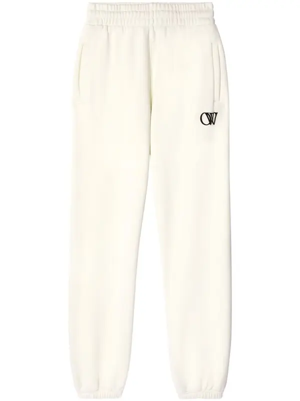 Off-White Print Cotton Track Pants - White