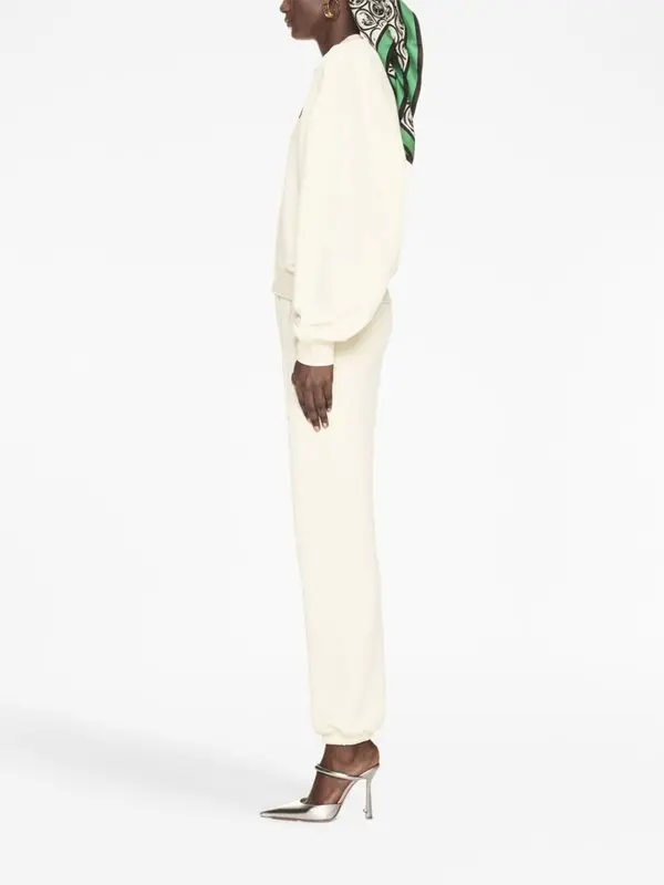 Off-White Print Cotton Track Pants - White