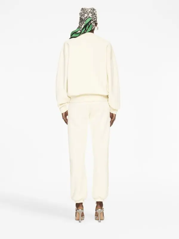 Off-White Print Cotton Track Pants - White