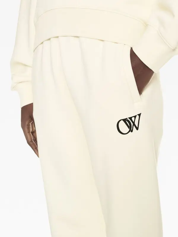 Off-White Print Cotton Track Pants - White