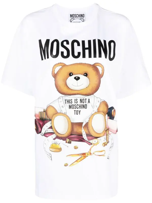 Moschino Teddy Bear-print Cotton T-shirt - White