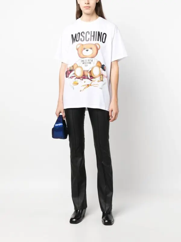 Moschino Teddy Bear-print Cotton T-shirt - White