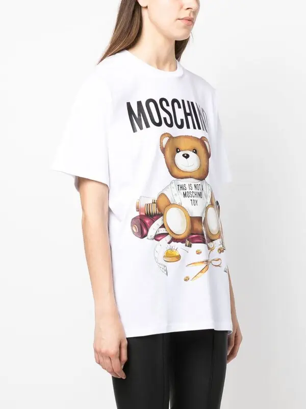 Moschino Teddy Bear-print Cotton T-shirt - White