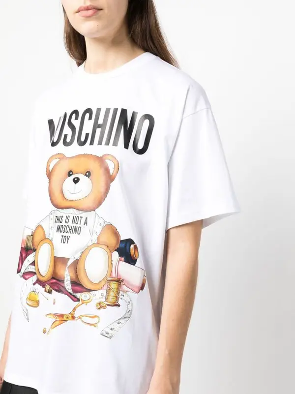 Moschino Teddy Bear-print Cotton T-shirt - White