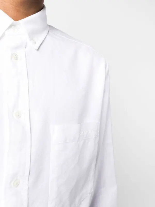 Isabel Marant Logo-embroidered Button-down Shirt - White