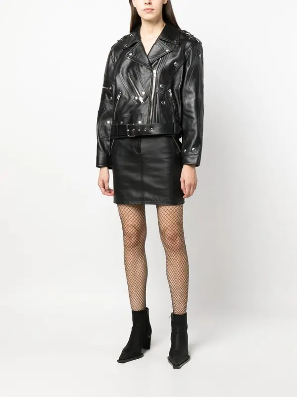 Moschino High-waisted Leather Pencil Skirt