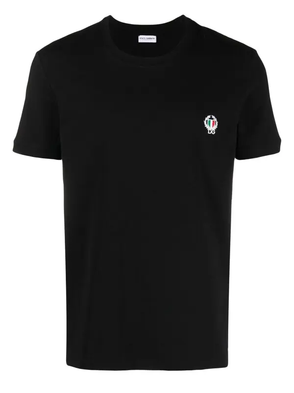 Dolce & Gabbana Logo-embroidered T-shirt - Black