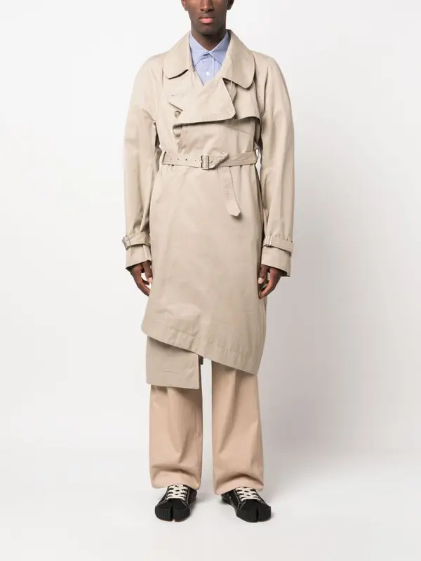 MARINA YEEマリナ・イー TRENCH COAT Marina Yee Belted-Waist Long Trench Coat In Neutrals - 50% Off