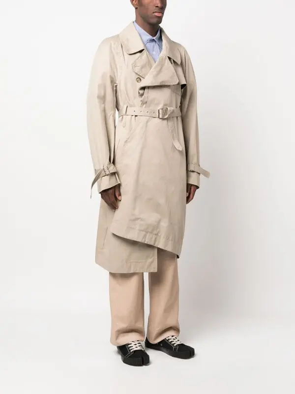 Marina Yee Belted-Waist Long Trench Coat In Neutrals - 50% Off