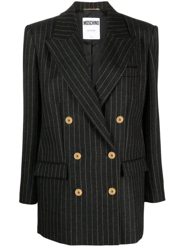 Moschino Pinstripe Wool Double-breasted Blazer
