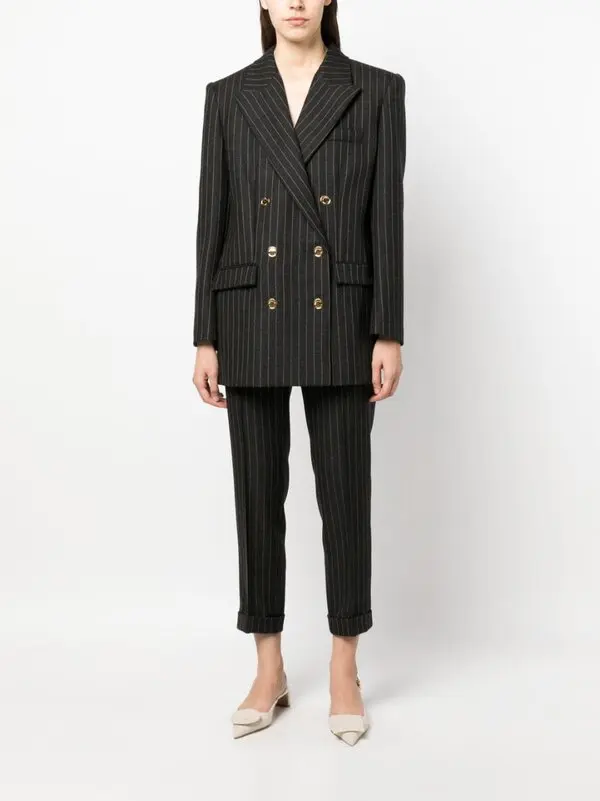 Moschino Pinstripe Wool Double-breasted Blazer