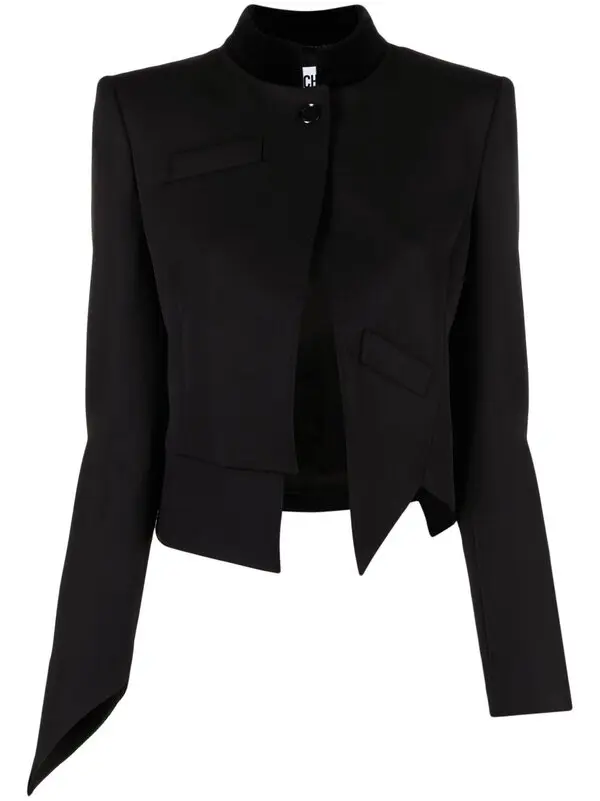 Moschino Cropped Asymmetric Twill Blazer
