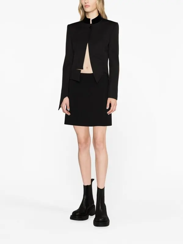 Moschino Cropped Asymmetric Twill Blazer