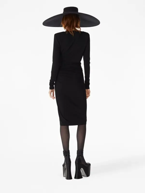 Nina Ricci Long-sleeve Draped Wrap Top