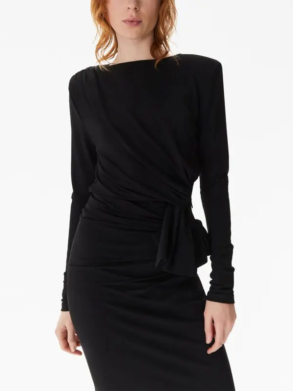 Nina Ricci Long-sleeve Draped Wrap Top