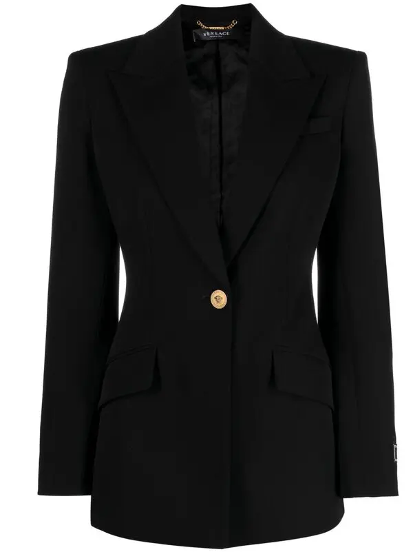 Versace Single-breasted Wool Blazer - Black