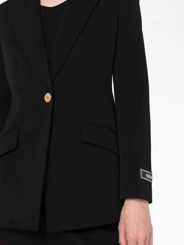 Versace Single-breasted Wool Blazer - Black