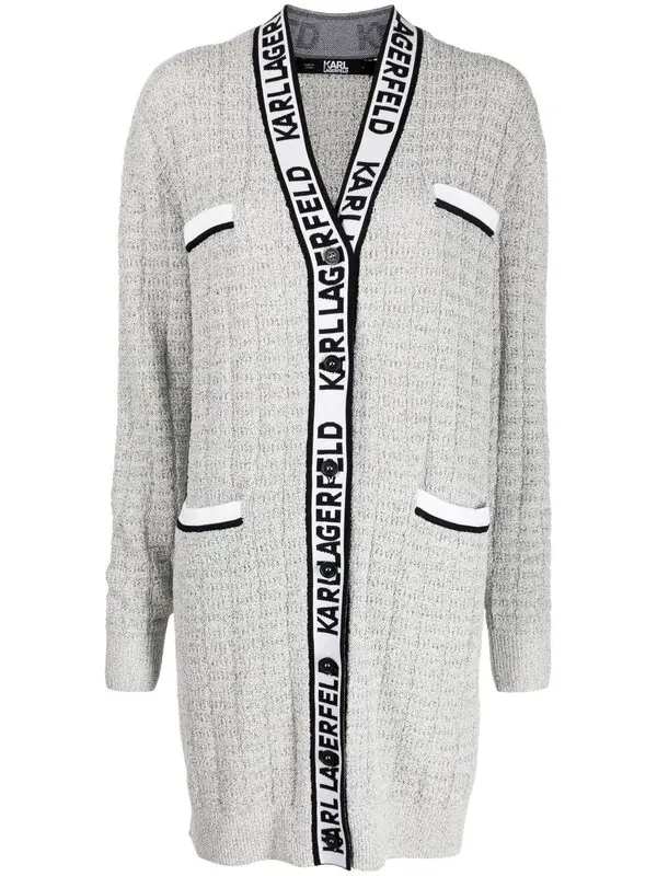 Karl Lagerfeld Bouclé Longline Cardigan