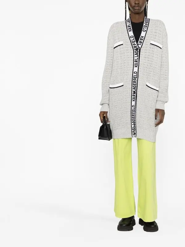 Karl Lagerfeld Bouclé Longline Cardigan