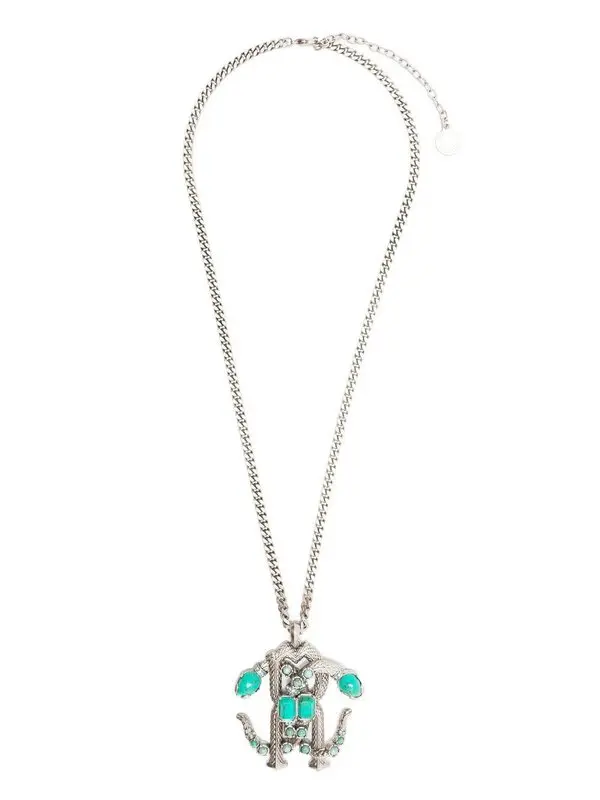 Roberto Cavalli Mirror Snake Pendant Necklace