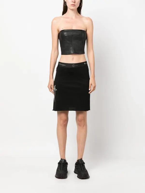 Rick Owens Logo-embroidered Straight Skirt