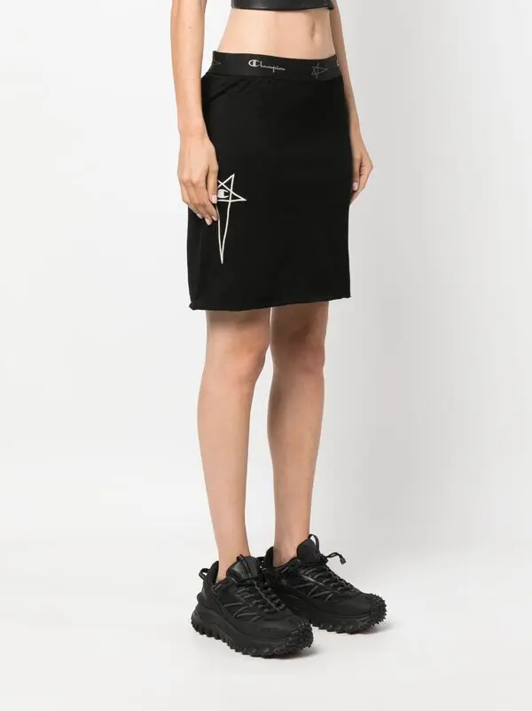 Rick Owens Logo-embroidered Straight Skirt