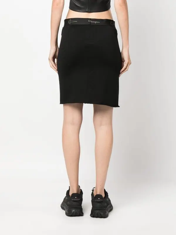 Rick Owens Logo-embroidered Straight Skirt