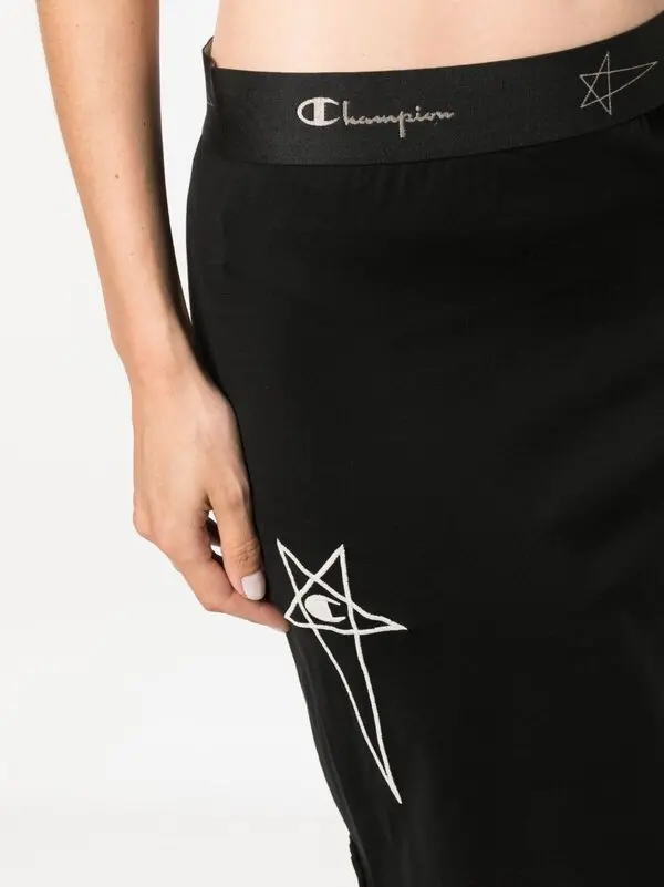 Rick Owens Logo-embroidered Straight Skirt