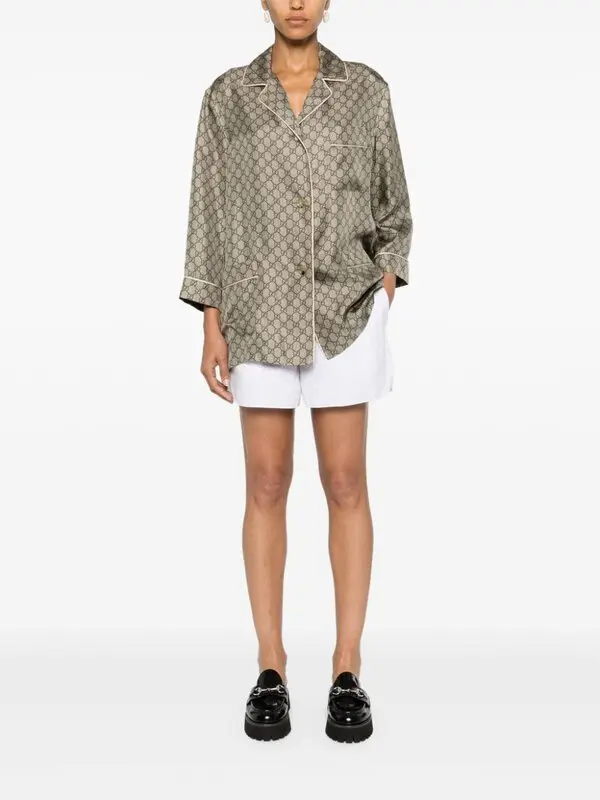Gucci Gg Supreme Print Silk Shirt