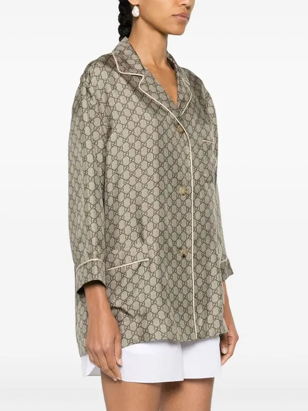 Gucci Gg Supreme Print Silk Shirt