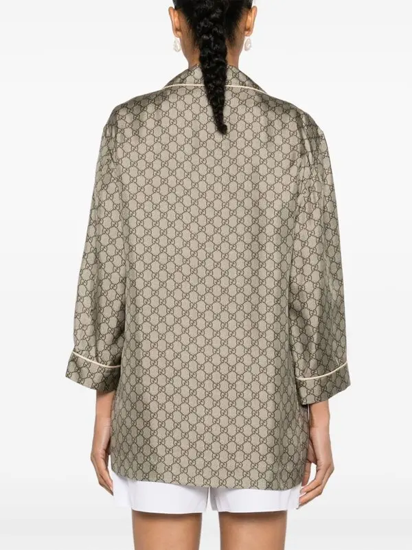 Gucci Gg Supreme Print Silk Shirt