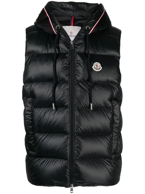 Moncler Logo Patch Quilted Hooded Gilet