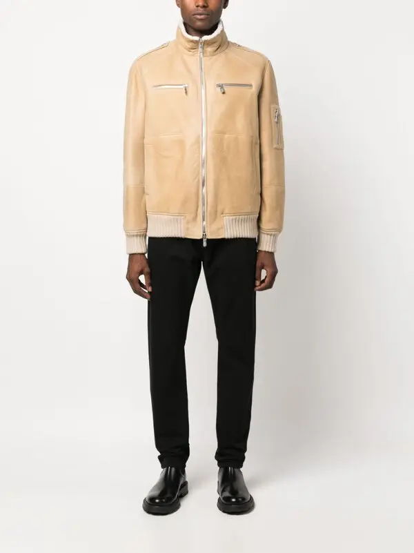 Brunello Cucinelli Long-sleeve Leather Jacket