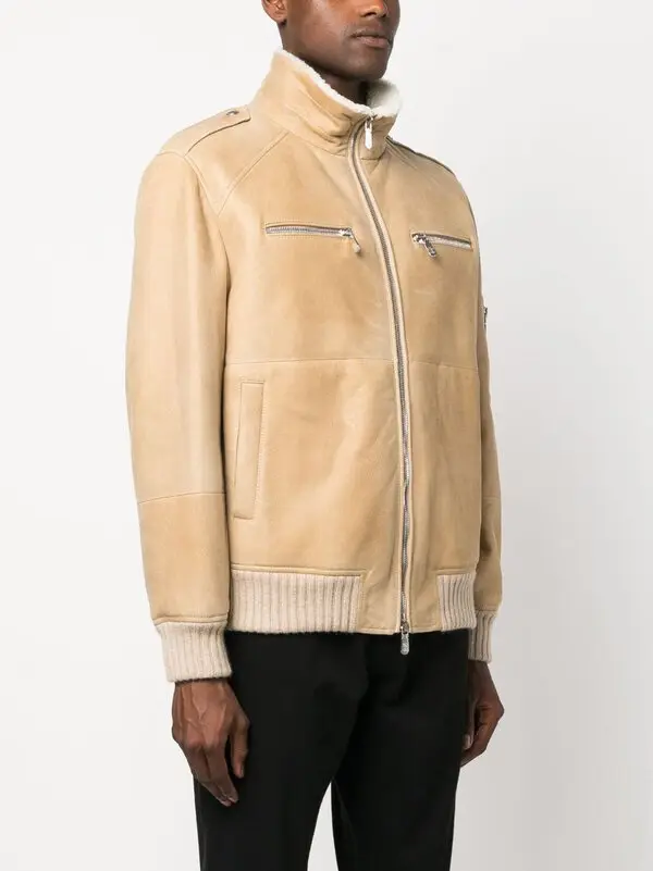Brunello Cucinelli Long-sleeve Leather Jacket