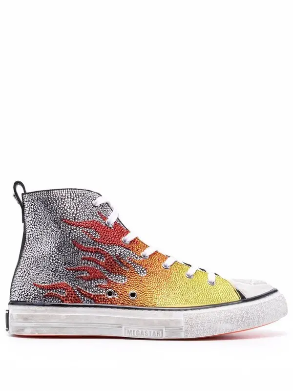 Philipp Plein Flames Megastar High-top Sneakers