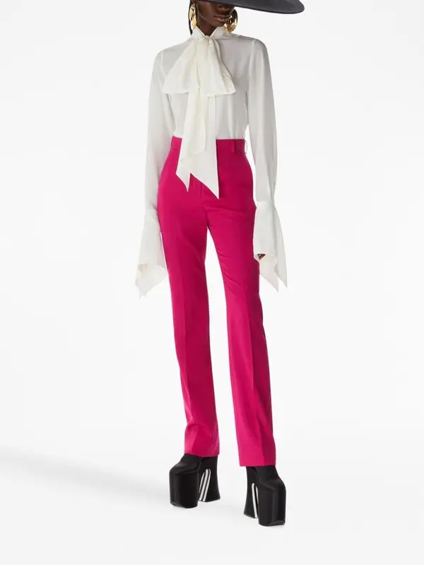 Nina Ricci Pussy-bow Silk Shirt