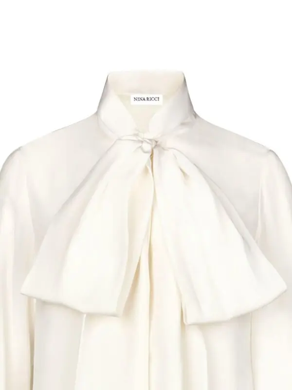 Nina Ricci Pussy-bow Silk Shirt