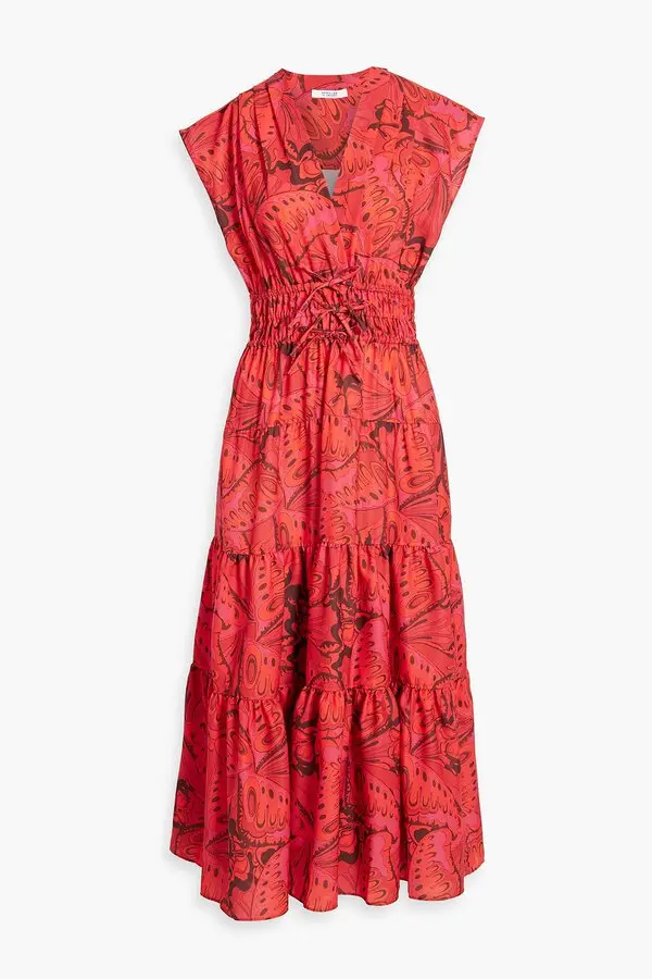 strapless open back dress Ruby Rush- Cherry Red Georgette Anarkali Set