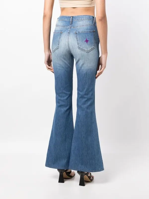 MADISON MAISON Star-print Flared Jeans - Blue